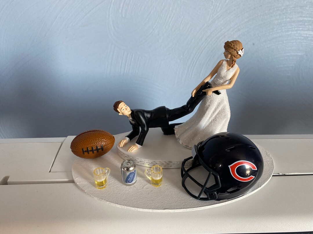 Chicago Bears Wedding Day Reception Cake Topper Bridal Funny Football ...