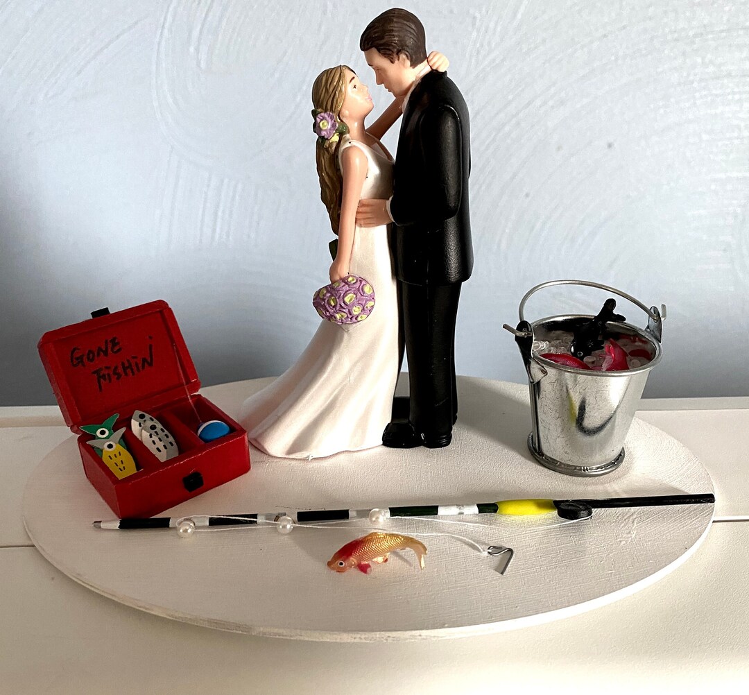 Cake Topper Funny Bridal Wedding Day Reception Bride Groom Going ...