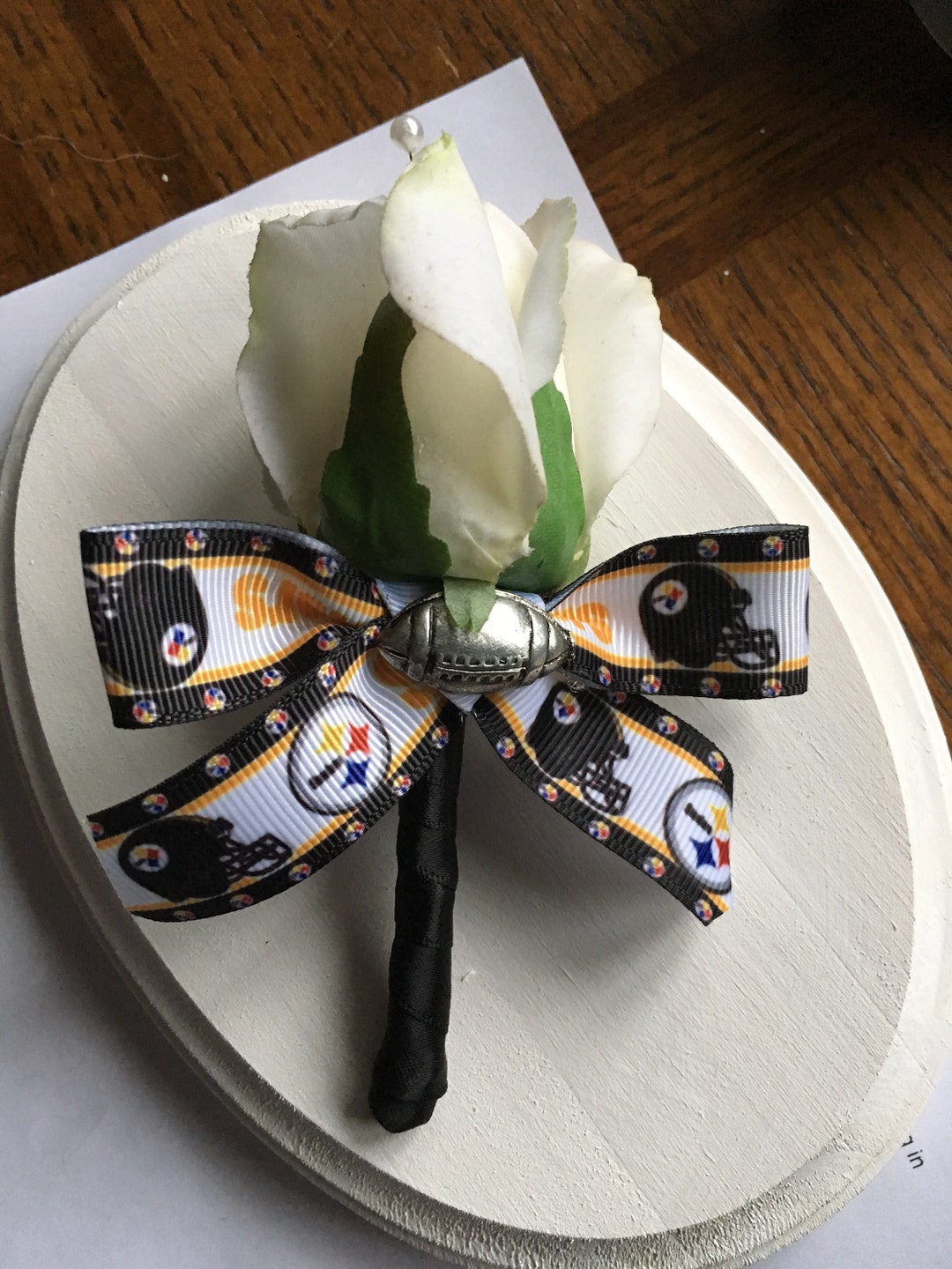 Pittsburgh Steelers Real Touch Rose Boutonniere Wedding Reception ...