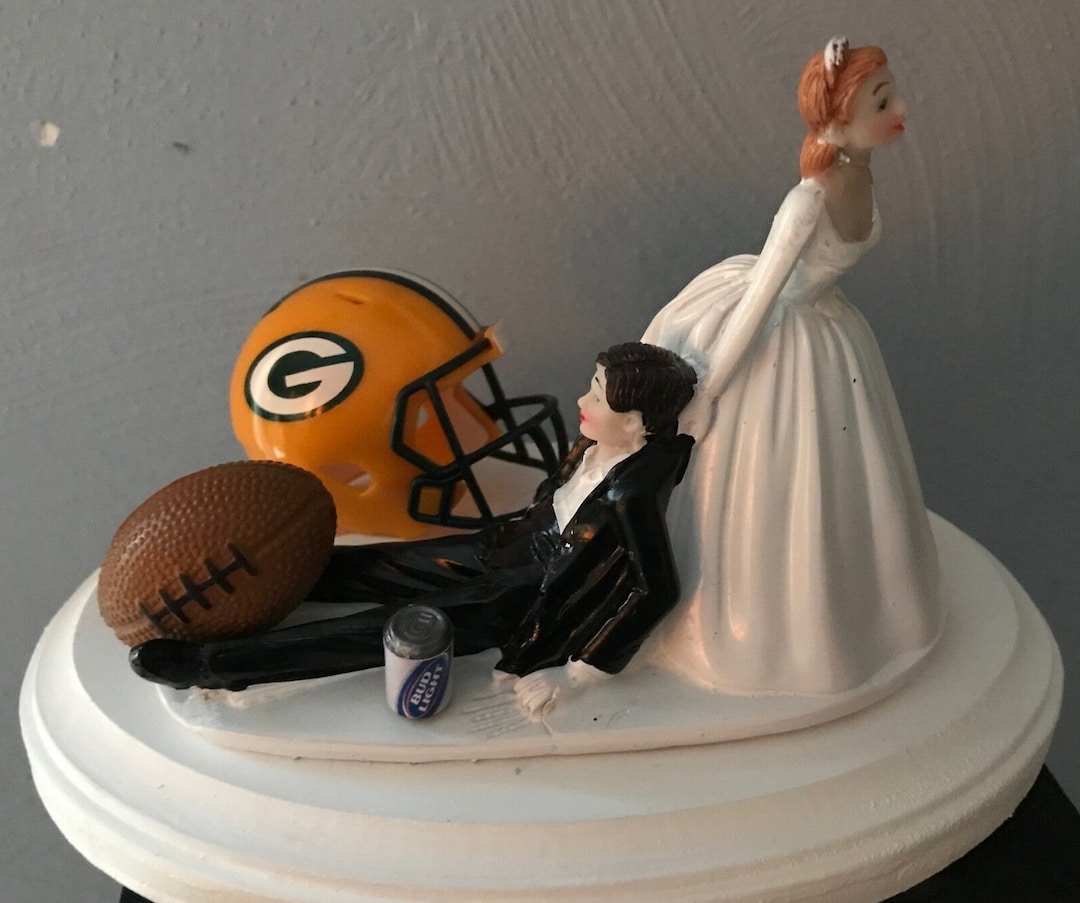 Green Bay Packers Wedding Day Reception Cake Topper Bridal Funny ...