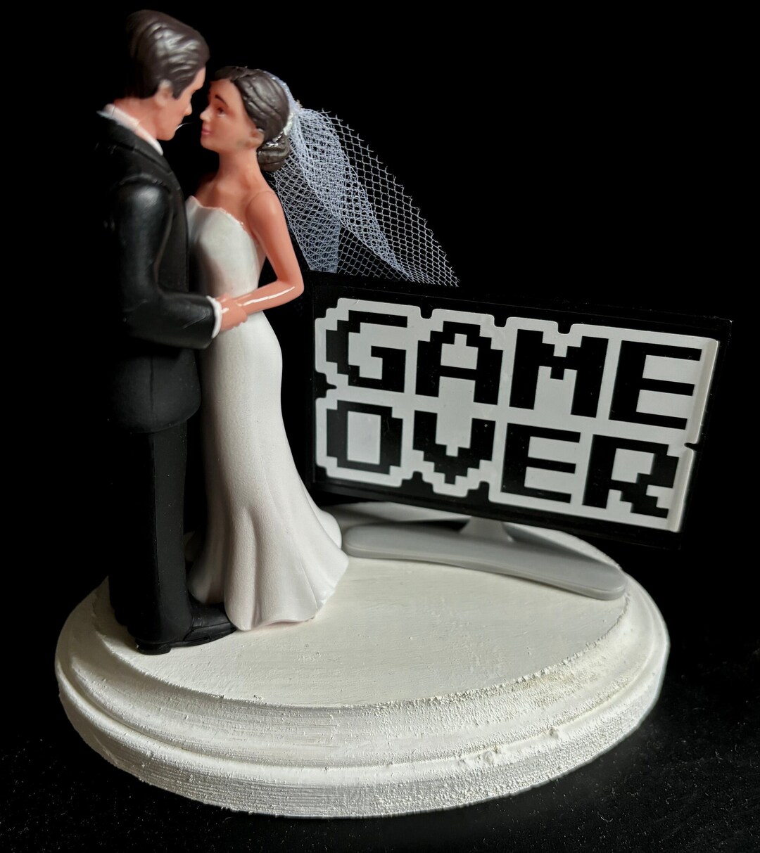 Game Over Bride Groom Wedding Day Reception Funny Cake Topper Grooms ...