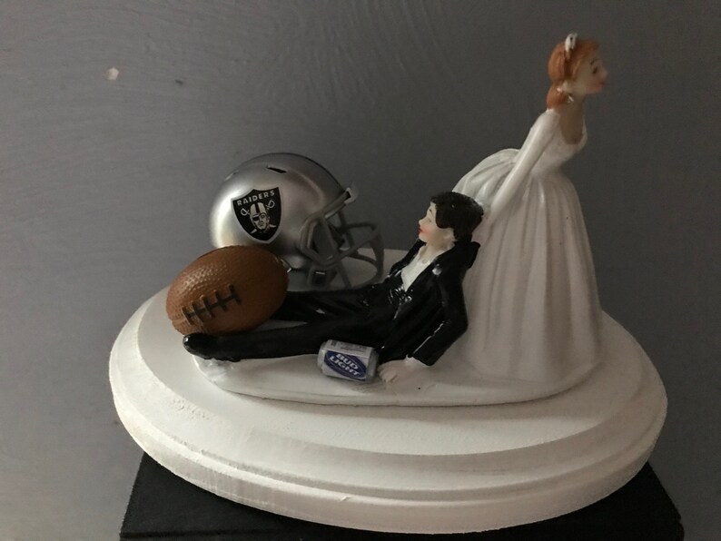 Las Vegas Raiders Wedding Day Reception Cake Topper Bridal - Etsy