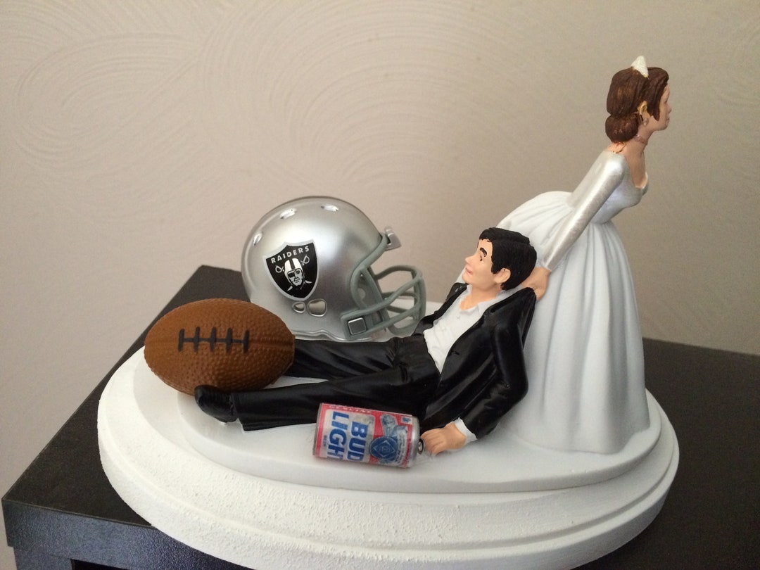 Las Vegas Raiders Wedding Day Reception Cake Topper Bridal Funny Football Team Football Themed ...