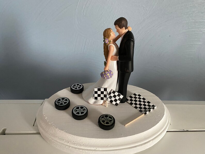 Race Car Drag Racing Flag Cake Topper Reception Wedding Day - Etsy