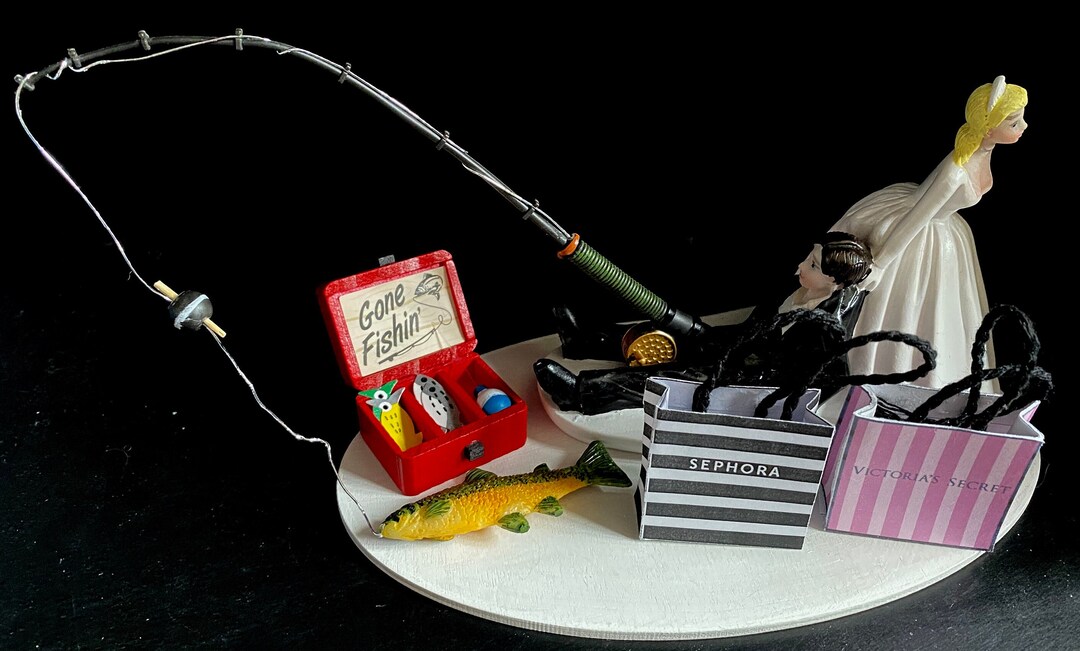 No Fishing for You Grooms Cake Topper Funny Bridal Wedding Day ...