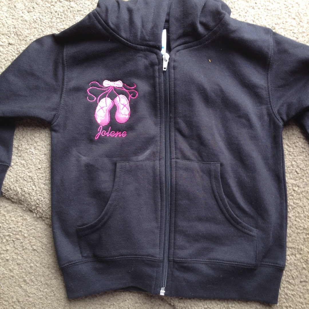 Personalized Girls Ballerina Dance Sweatshirt Zip up Hoodie Hoody ...