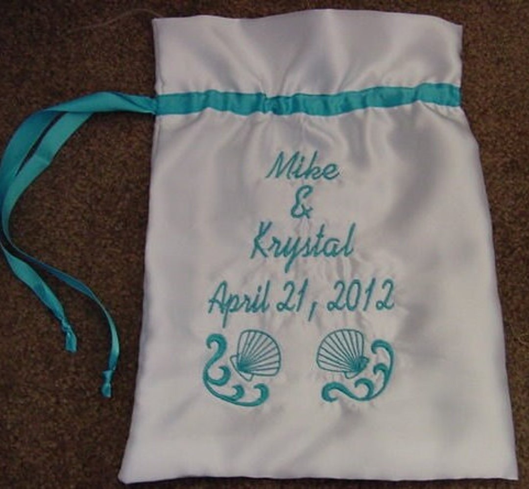 Personalized Beach Sea Shells Theme Satin Wedding Bridal Money Card ...