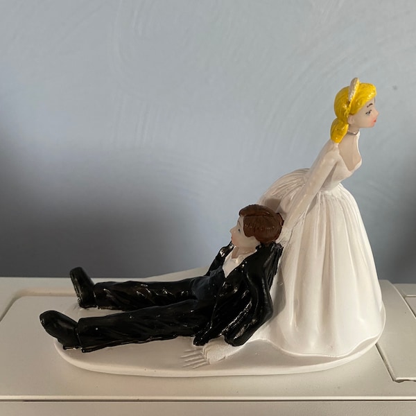 Groom Dragging Bride Cake Topper - Etsy