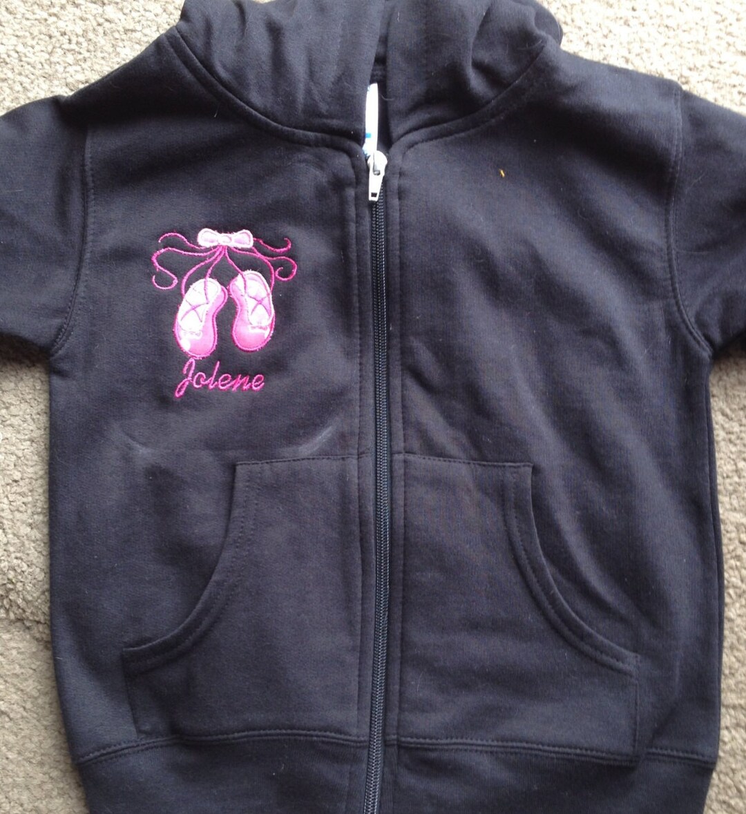 Personalized Girls Ballerina Ballet Dance Slippers Dance Sweatshirt Zip ...