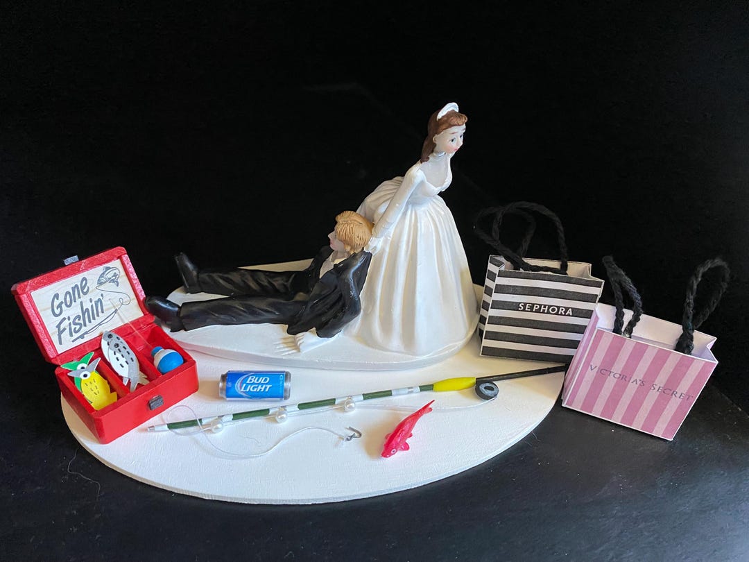 No Fishing for You Just Shopping Cake Topper Funny Bridal Wedding Day ...
