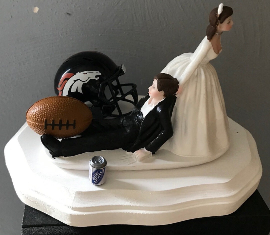 Denver Broncos Cake Topper Bridal Funny Humorous Wedding Day Reception ...