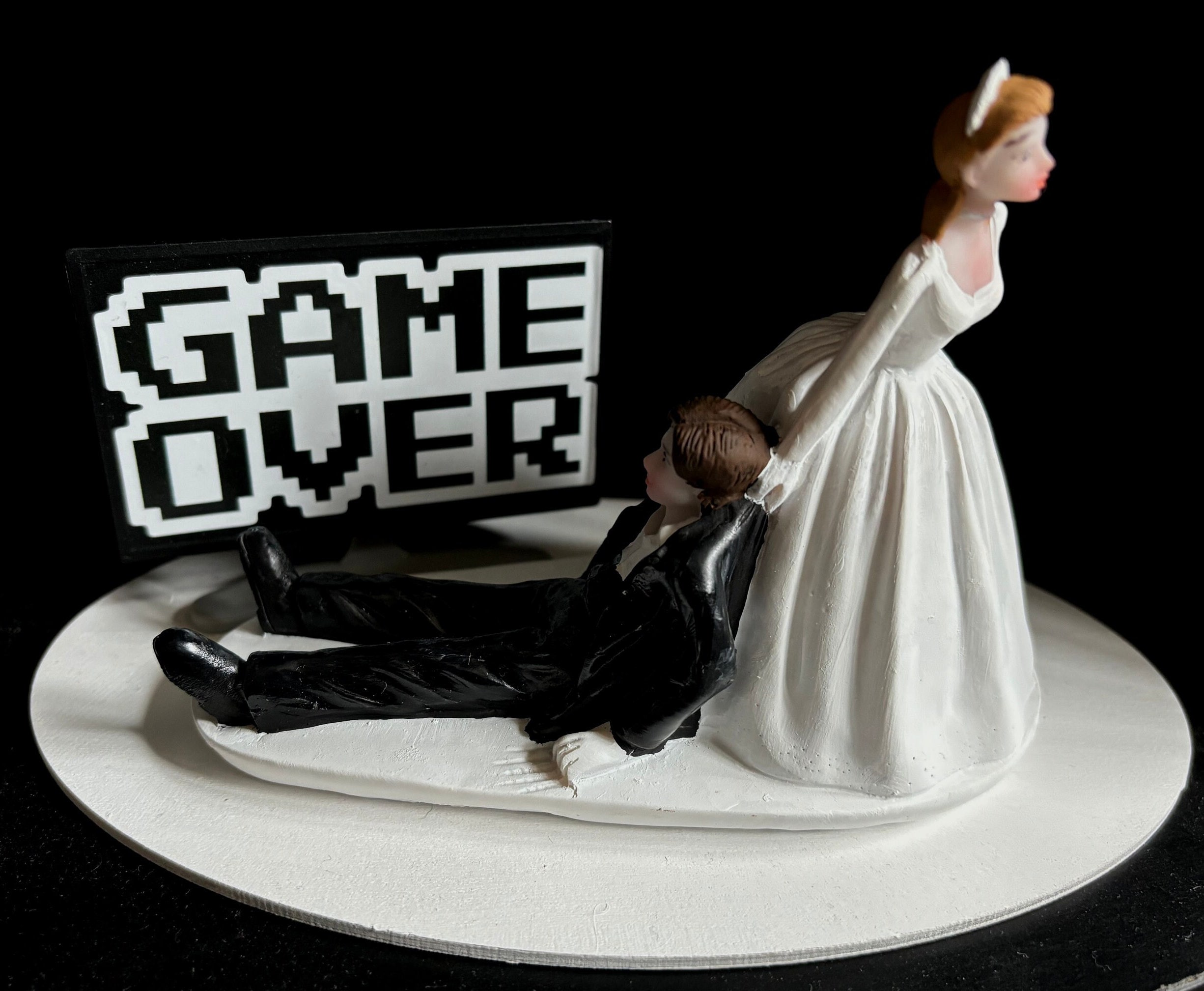 Game Over Bride Groom Wedding Day Reception Funny Cake Topper Grooms ...
