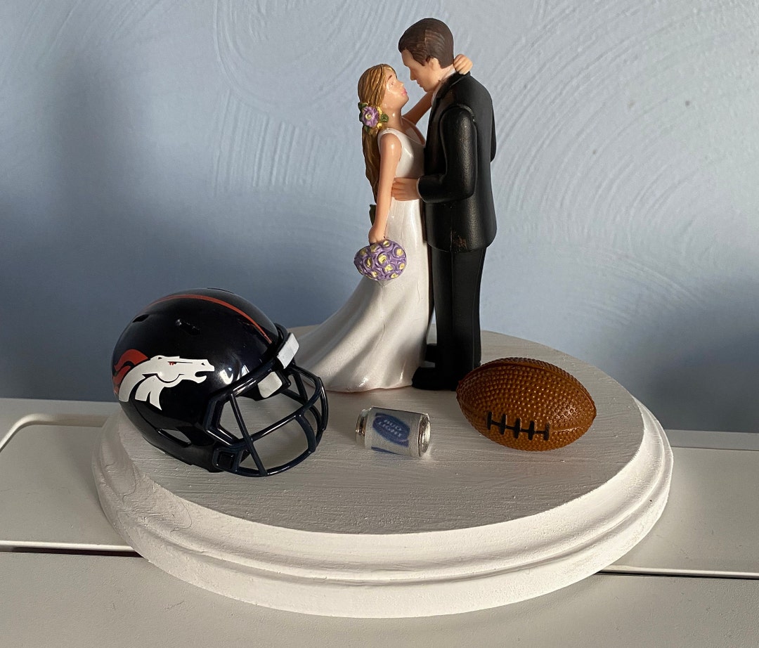 Denver Broncos NFL Wedding Day Reception Cake Topper Bridal Funny ...