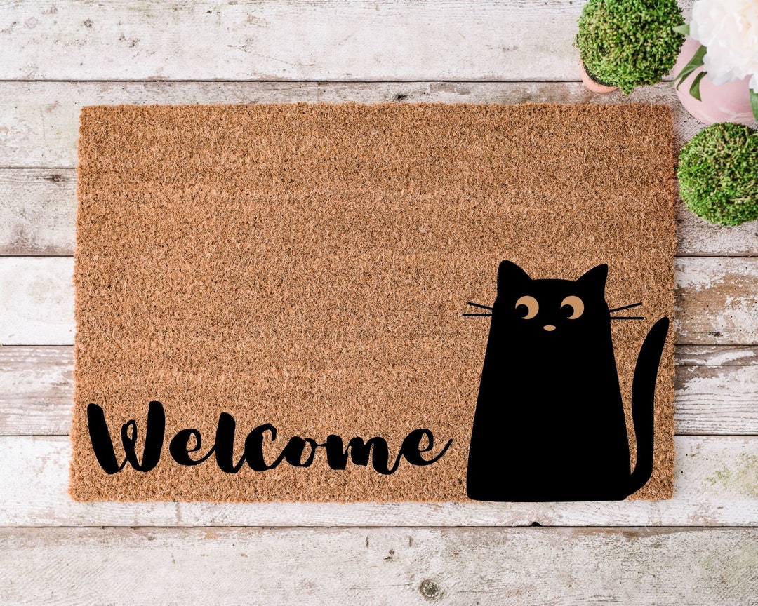 Welcome Cats Doormat Cat Door Mat Cat Welcome Mat Cat Gift Funny ...