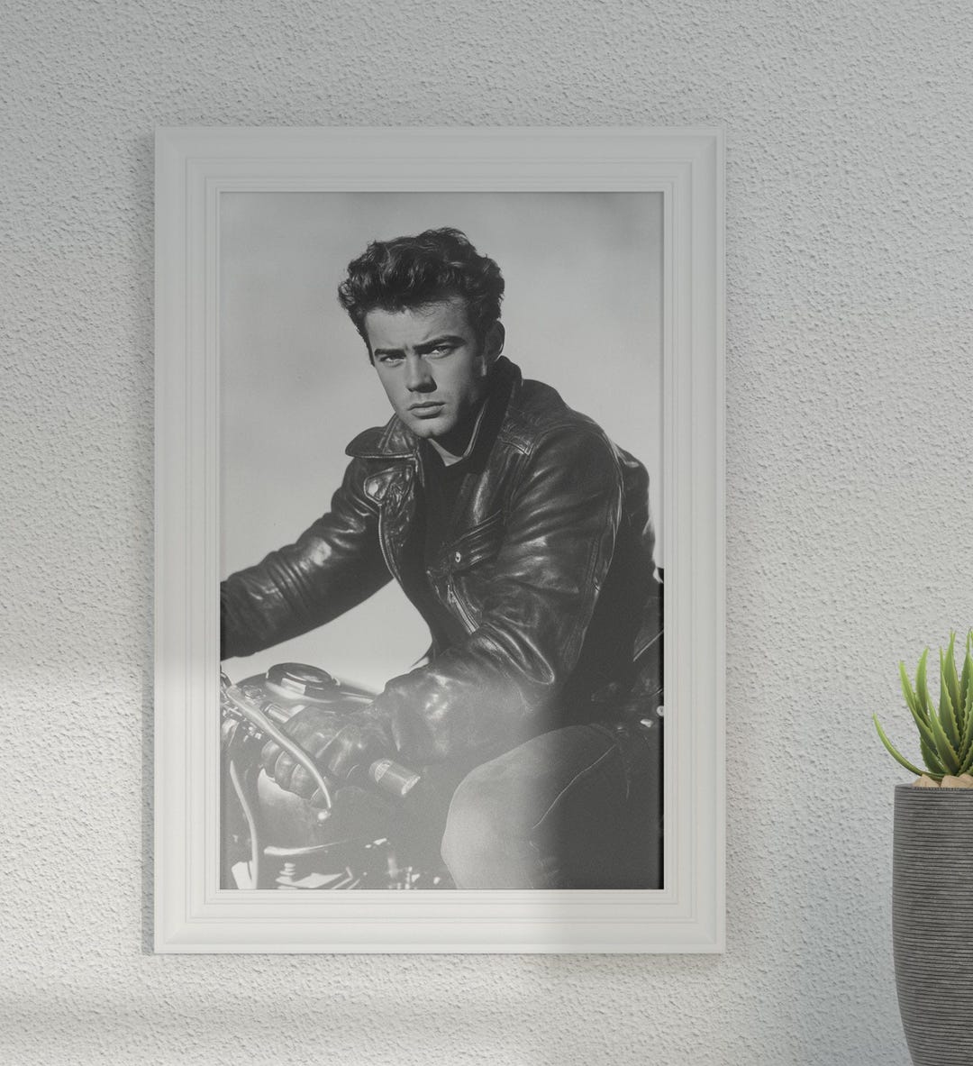 Classic Rebel Iconic Black and White Portrait of a Brooding 1950s Biker ...