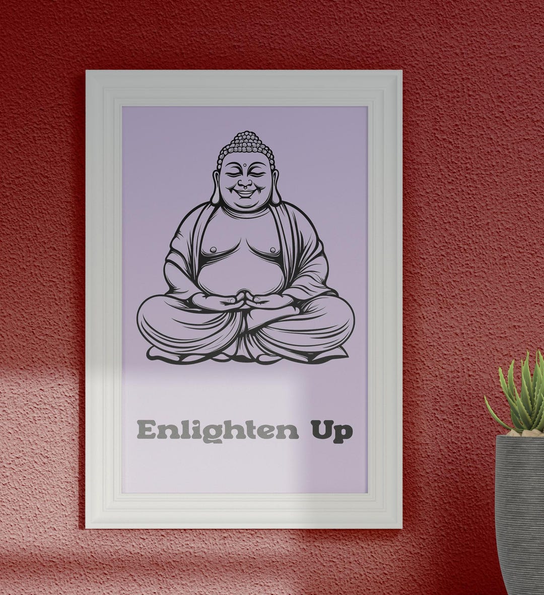 Playful Enlighten up Buddha Art Print Inspirational Zen, Minimalist ...