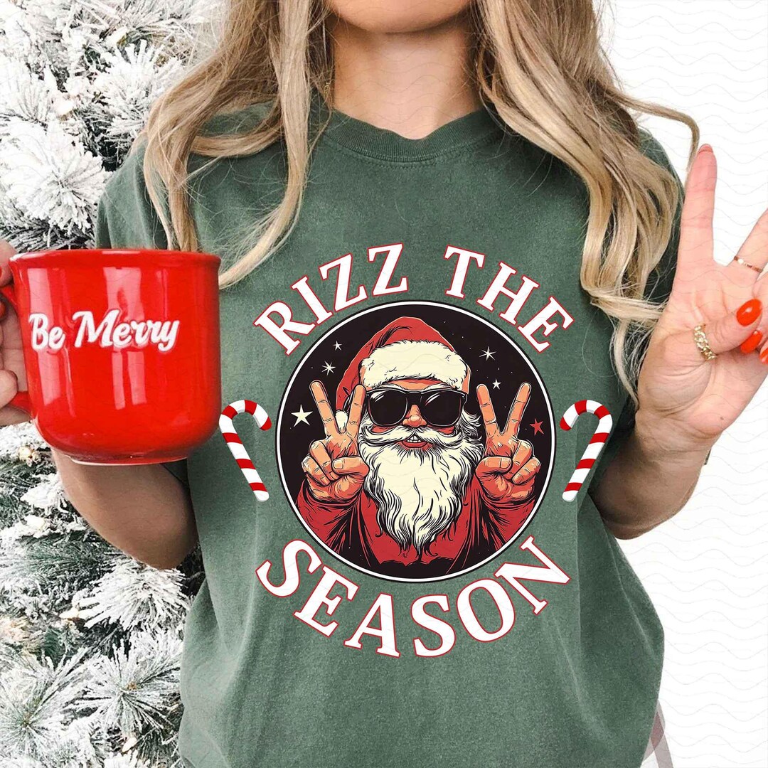 Punk Rock Retro Rizz the Season Funny Santa Clause Rizzler Png, Funny ...