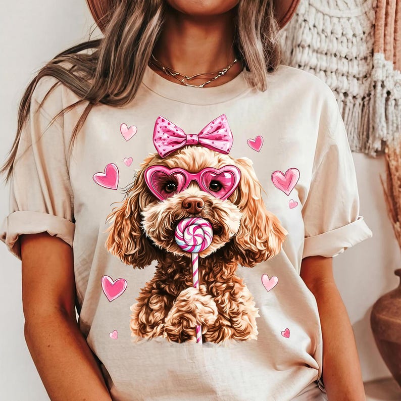 Coqueta Goldendoodle PNG Coqueta Valentines PNG Doodle Mom Coquette PNG ...