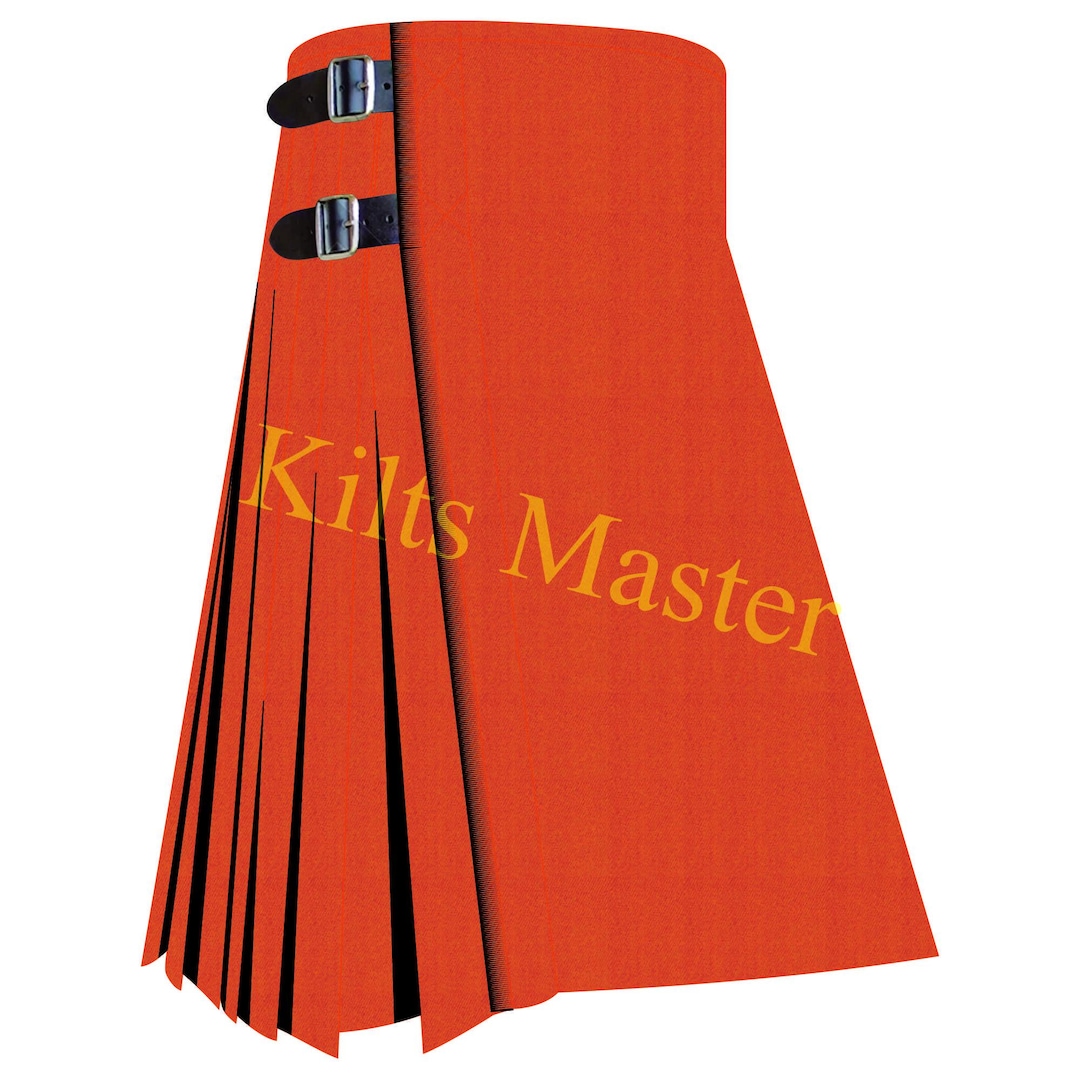 Saffron Solid Color Kilt Scottish Men’s Traditional Highland Kilt ...