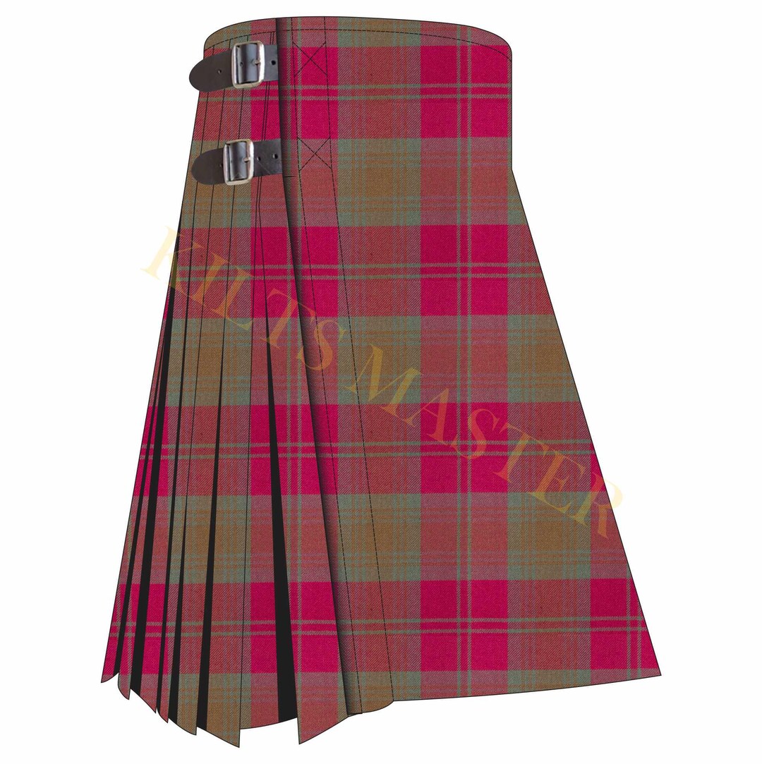 Scottish Traditional Clan Lindsay Weathered Handmade 8-yard Tartan Kilt ...