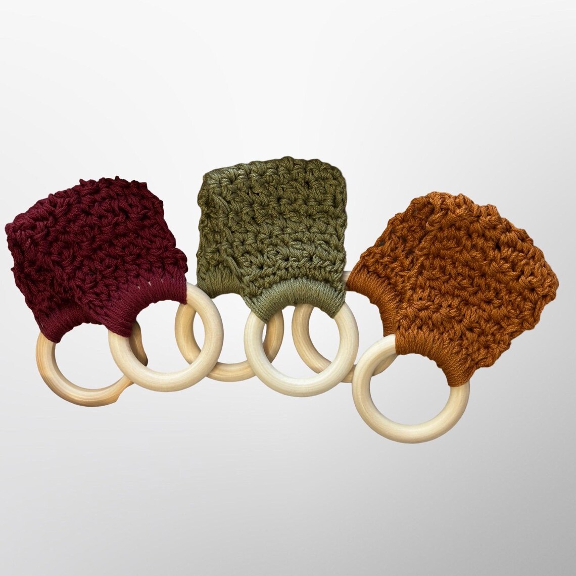 Towel Holder Crochet, Double Ring Towel Topper, Kitchen Decor, Handmade ...