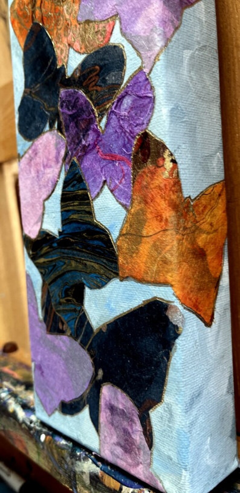 Original Mixed Media Collage Painting With Acrylics and Papers ...