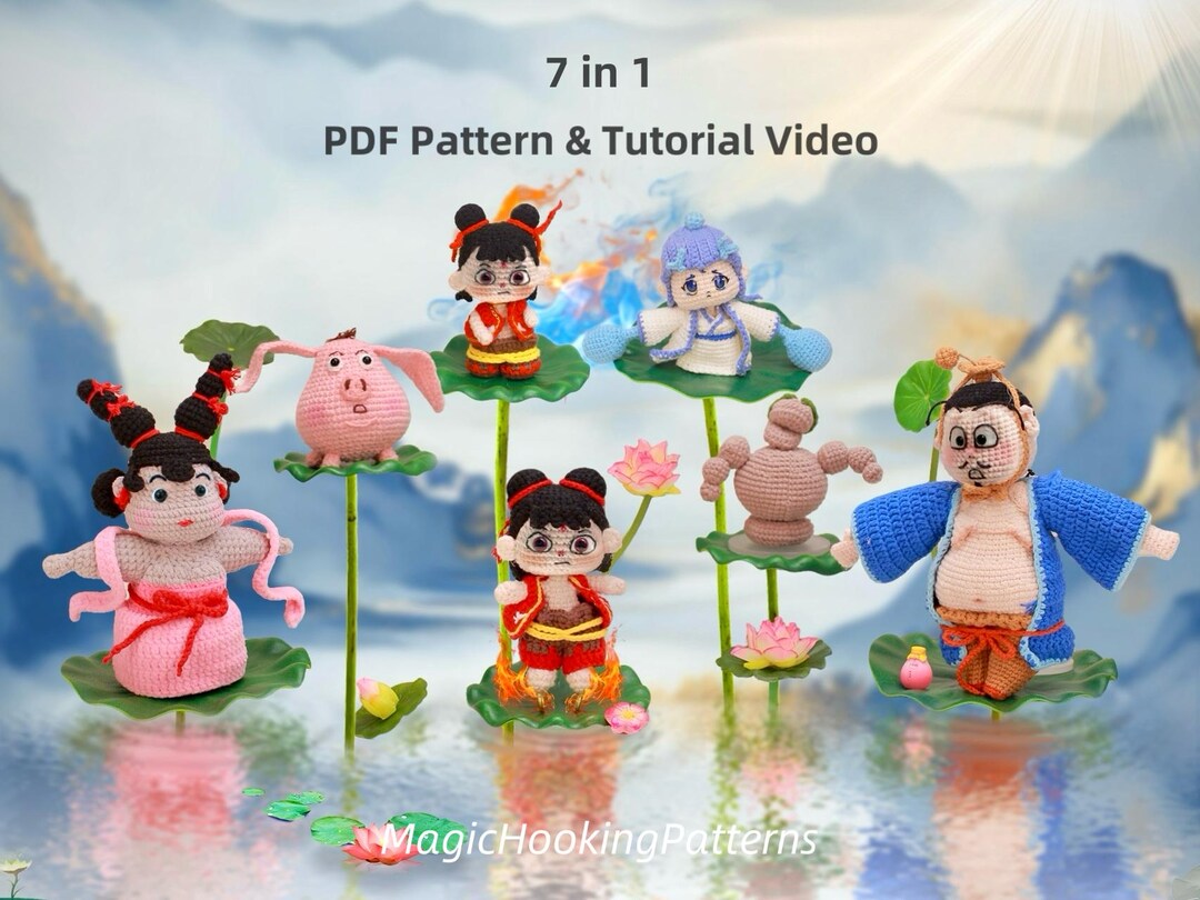 Nezha Movie Characters Crochet Pattern, Amigurumi Crochet Pattern ...