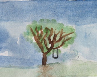 Tree Swing Painting | Etsy