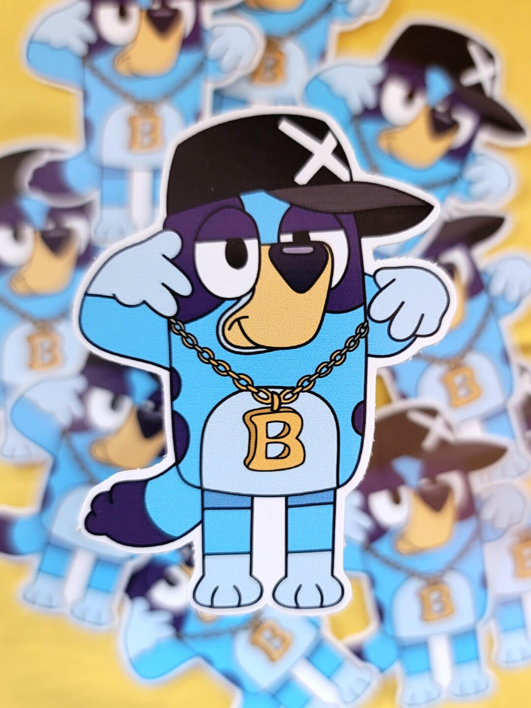 Thug Bluey Glossy Waterproof Vinyl Sticker - Etsy