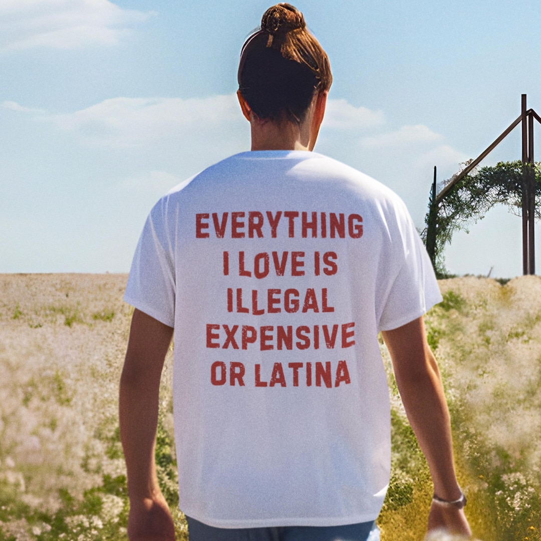 Everything I Love is Illegal Expensive or Latina Tee, Funny Latino T ...