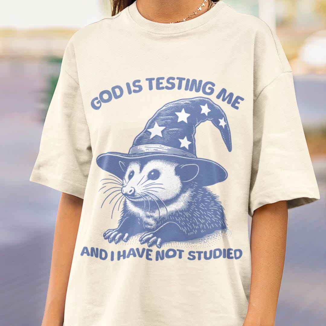God is Testing Me Shirt, Funny Possum Shirt, Weird Opossum Shirt, Meme ...
