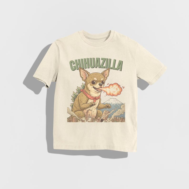 Funny Chihuahua Godzilla Shirt, Vintage Comic Monster Tee, Weird Shirt ...
