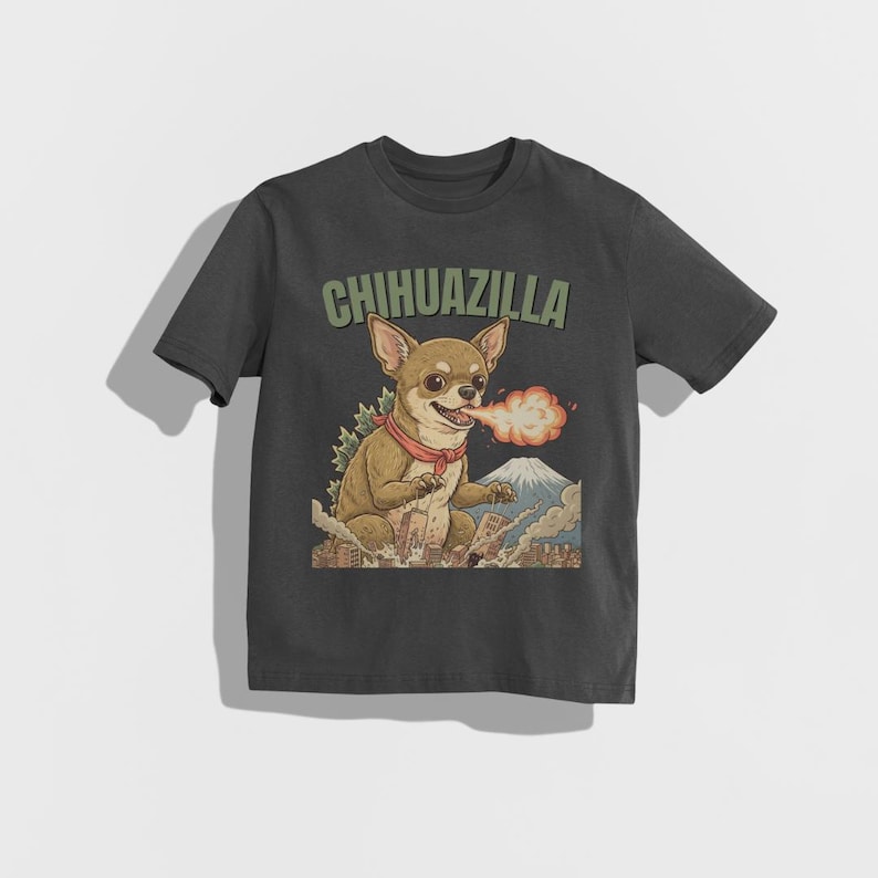 Funny Chihuahua Godzilla Shirt, Vintage Comic Monster Tee, Weird Shirt ...