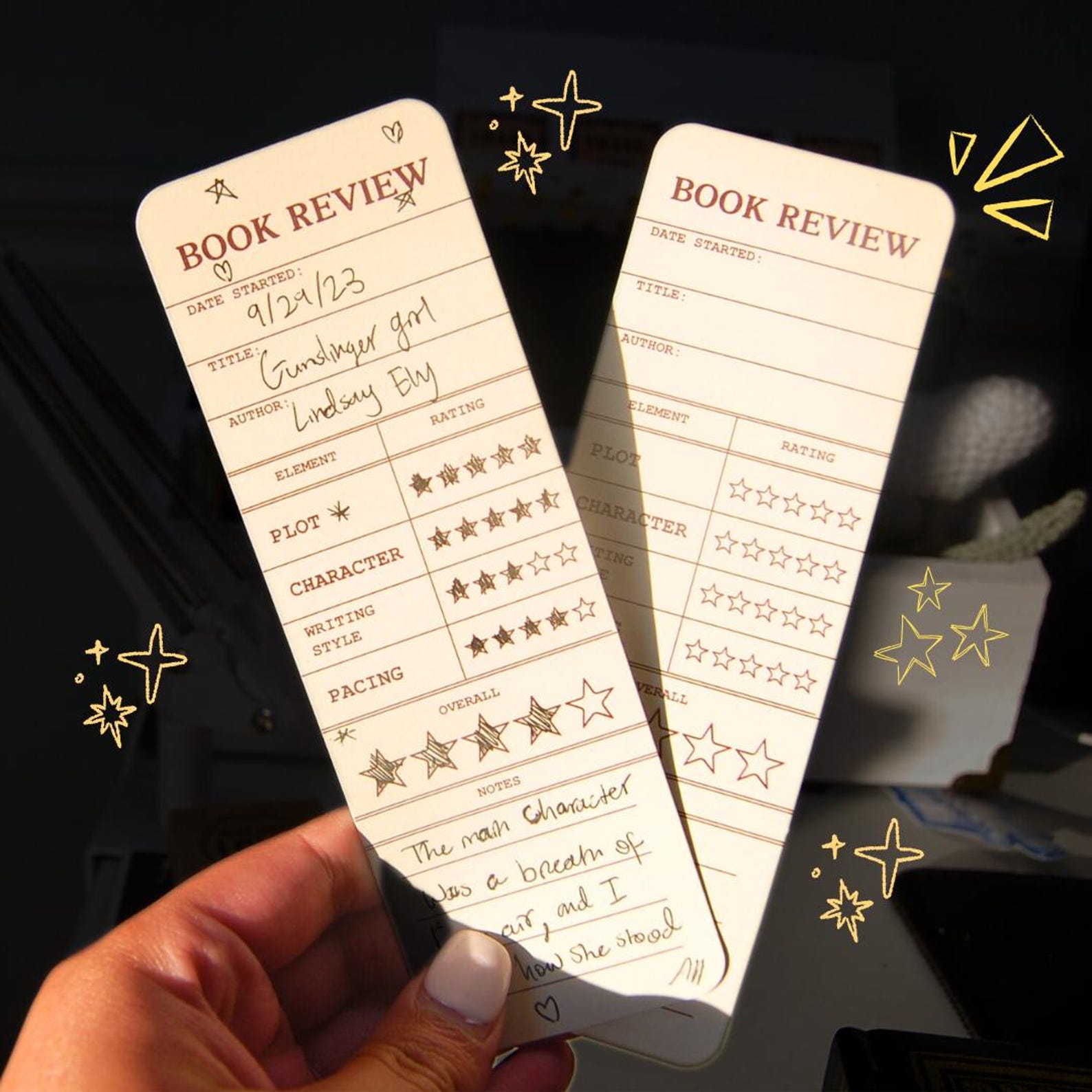 Printable Book Review Bookmarks: Pink & Beige (PDF) - Etsy
