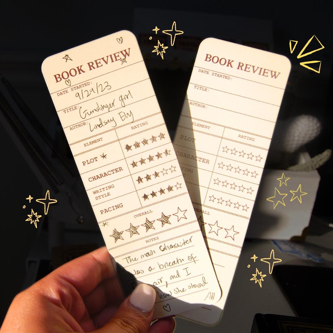 Printable Book Review Bookmarks: Pink & Beige (PDF) - Etsy