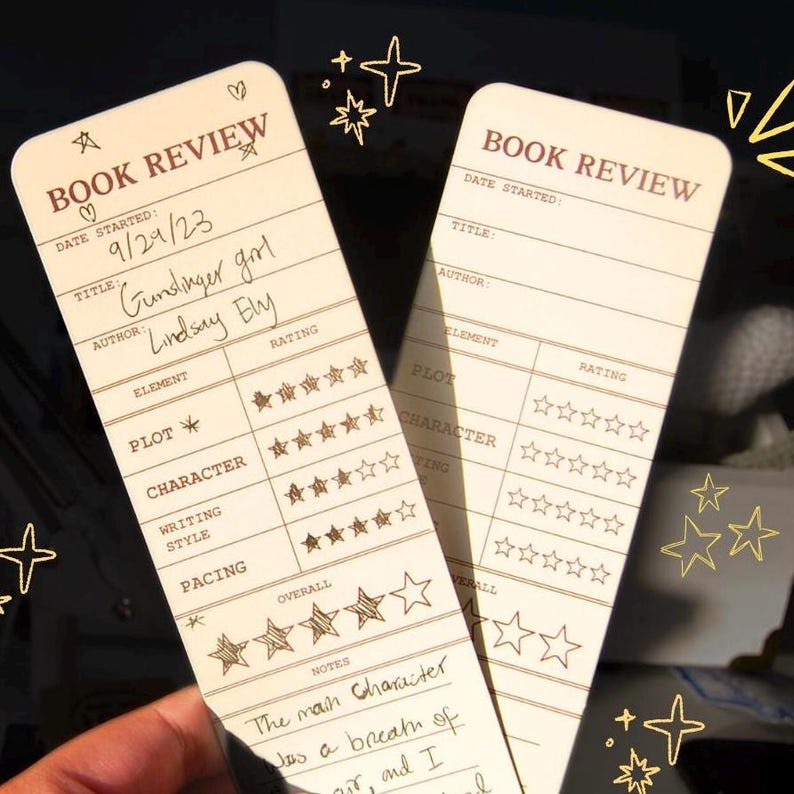 Book Review Bookmark, Bookish Gifts, Matte Finish (2x6") - Etsy