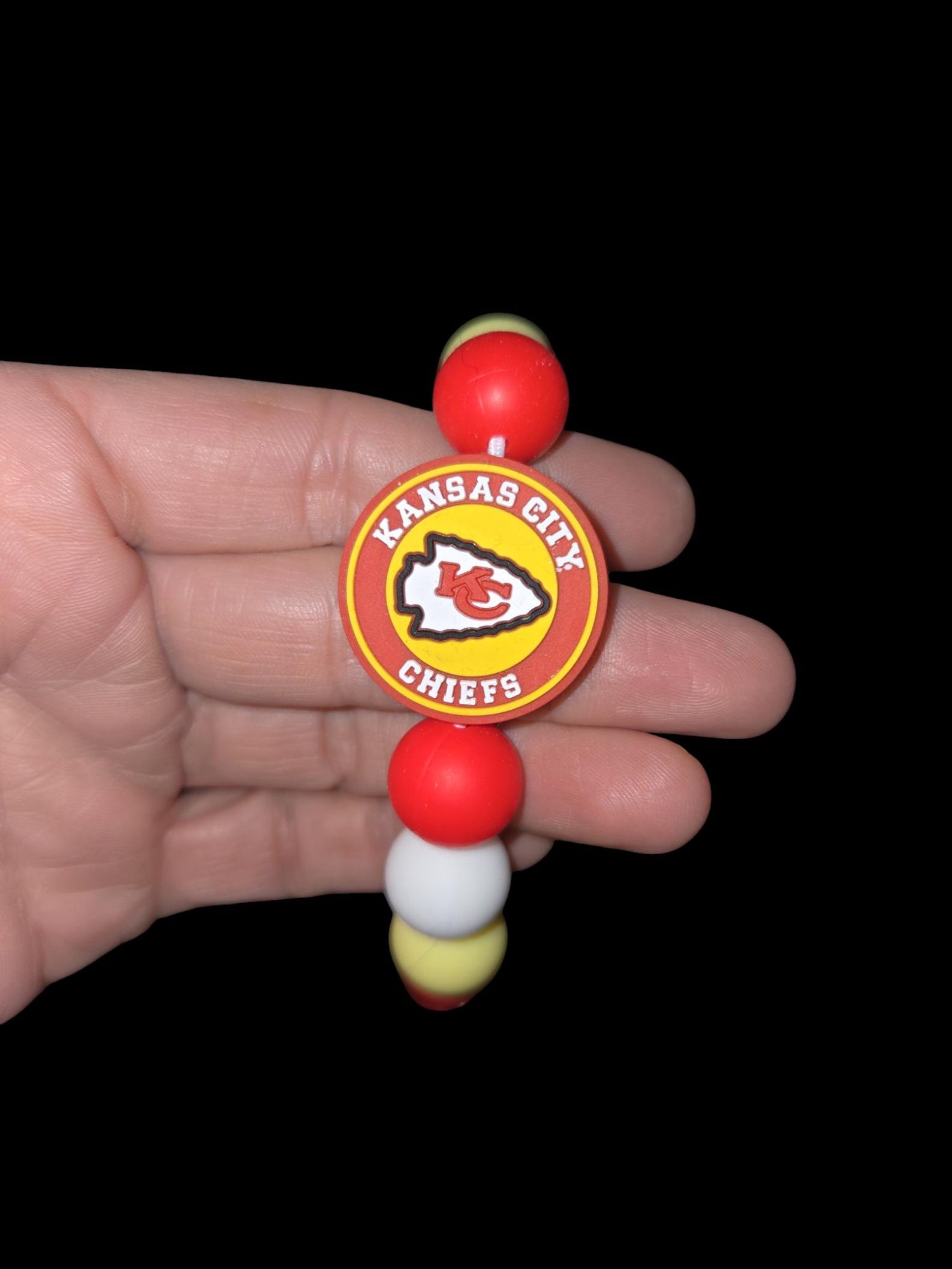 Kansas City Chiefs Bracelet Keychain Handmade With Elastic Stretch ...