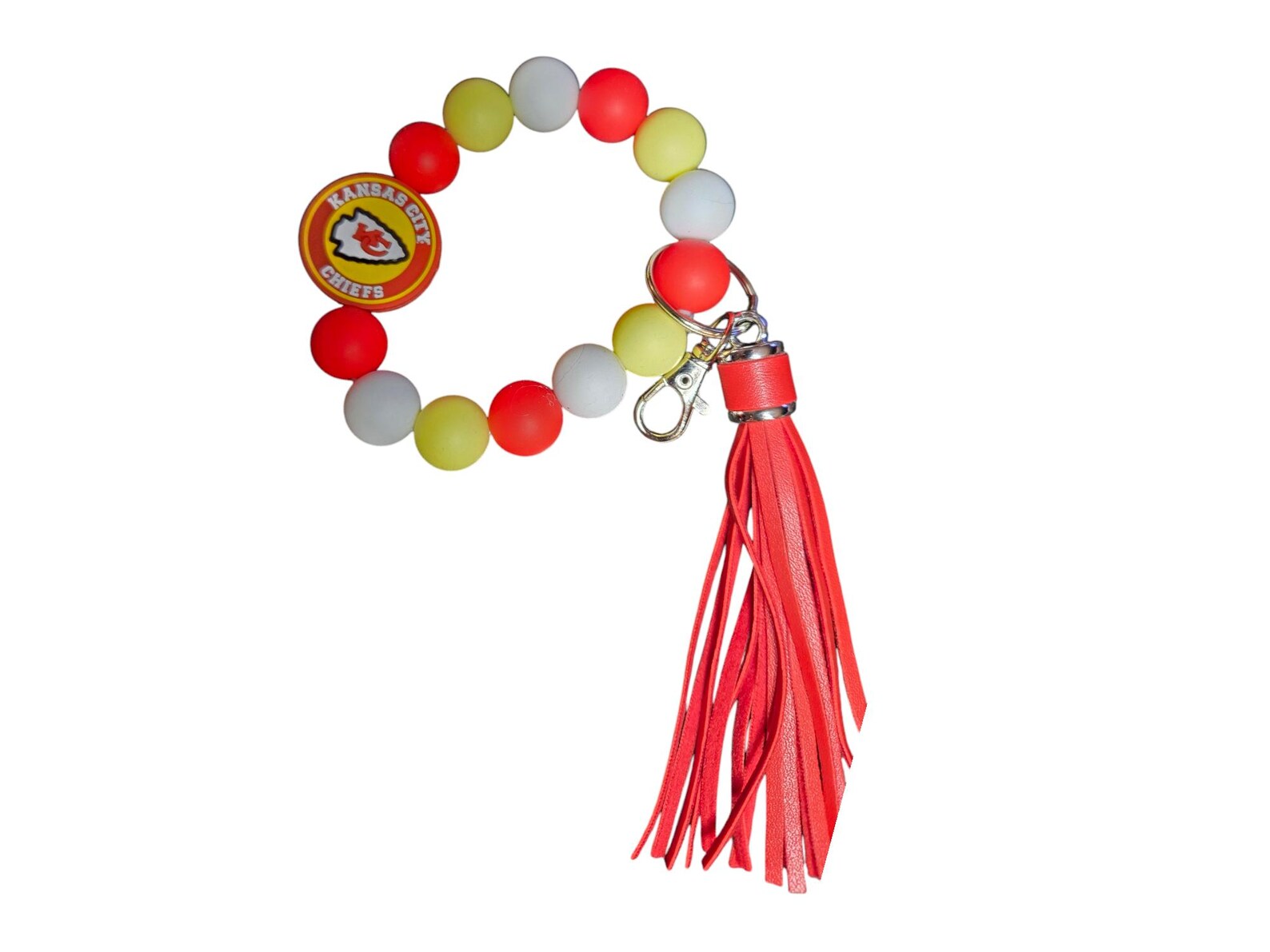 Kansas City Chiefs Bracelet Keychain Handmade With Elastic Stretch ...