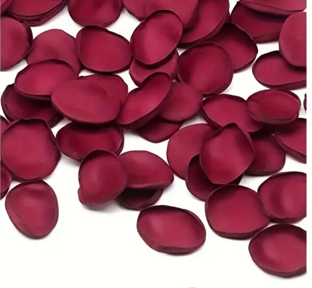 Dark Red Silk Satin Rose Petals, Fabric Petals for Weddings, Aisle ...