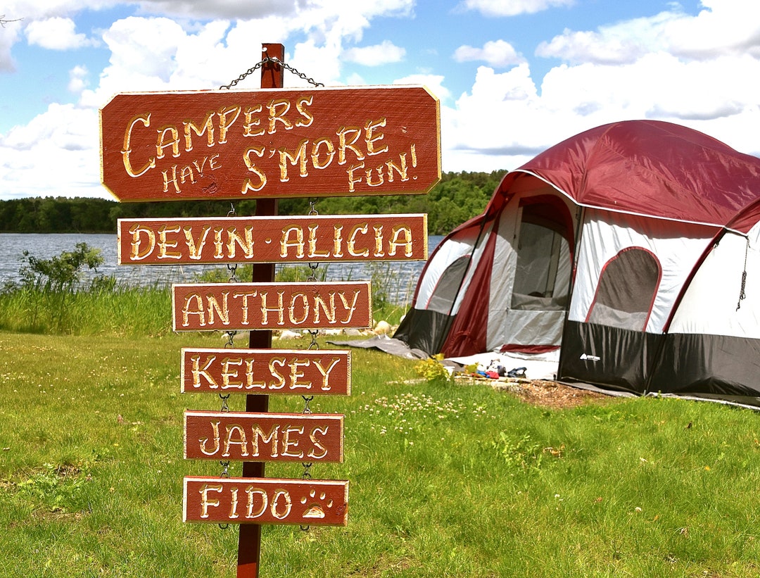 CAMPING S'mores CAMPER Portable Personalized Wood Carved Sign (58 ...