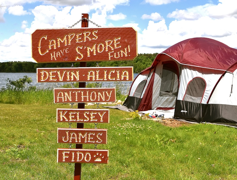 CAMPING S'mores CAMPER Portable Personalized Wood Carved Sign (58 ...