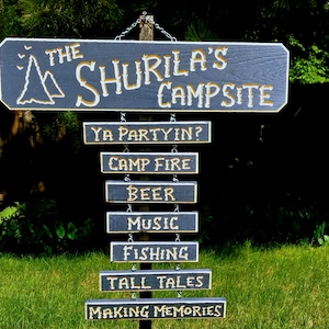 CAMPER, CAMPING,RV Campsite Personalized Carved Wood Sign Set. Hang It ...