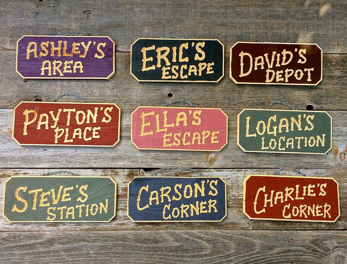 PERSONALIZED ROOM NAMES Carved Into Cedar Wood 5 1/2 X About - Etsy