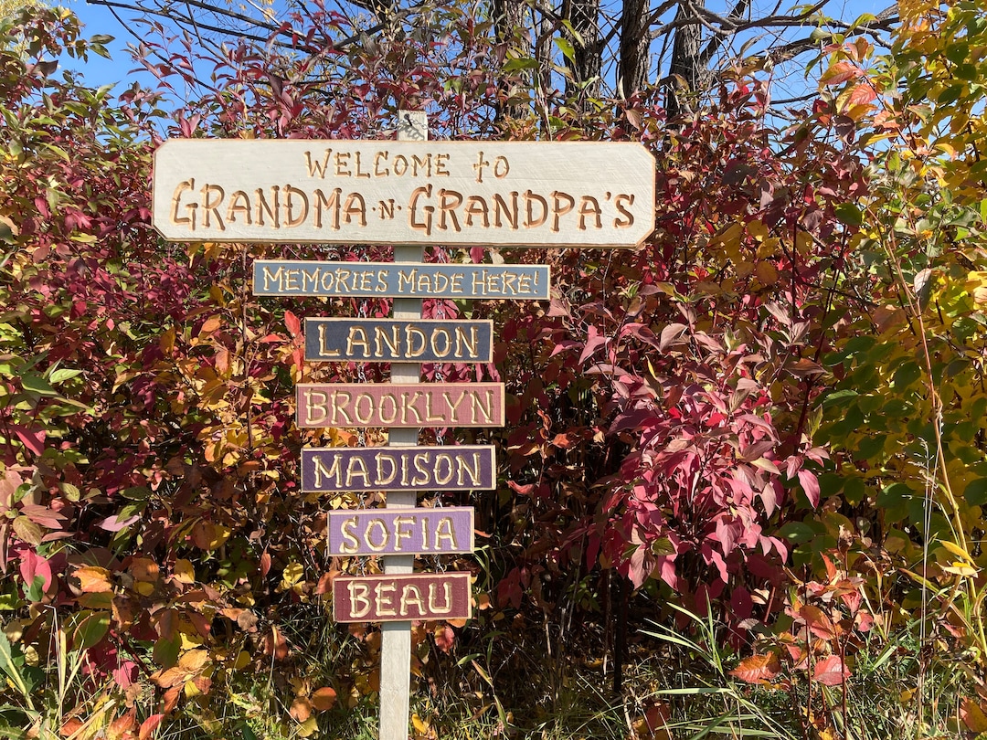 GRANDPA GRANDMA PAPAW Mamaw Grandchildren Carved Signs (88 Dollars ...