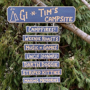 CAMPER, CAMPING,RV Campsite Personalized Carved Wood Sign Set. Hang It ...
