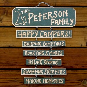 CAMPER, CAMPING,RV Campsite Personalized Carved Wood Sign Set. Hang It ...