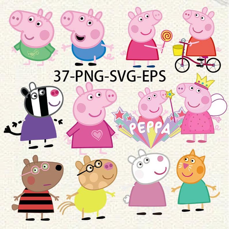 Peppa Pig SVG File: Suitable for Creative Design and Crafts - Etsy