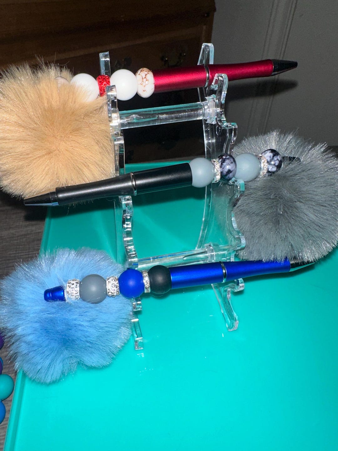 Elegant Black Ink Beaded Puff Pens (3 Pack) - Etsy
