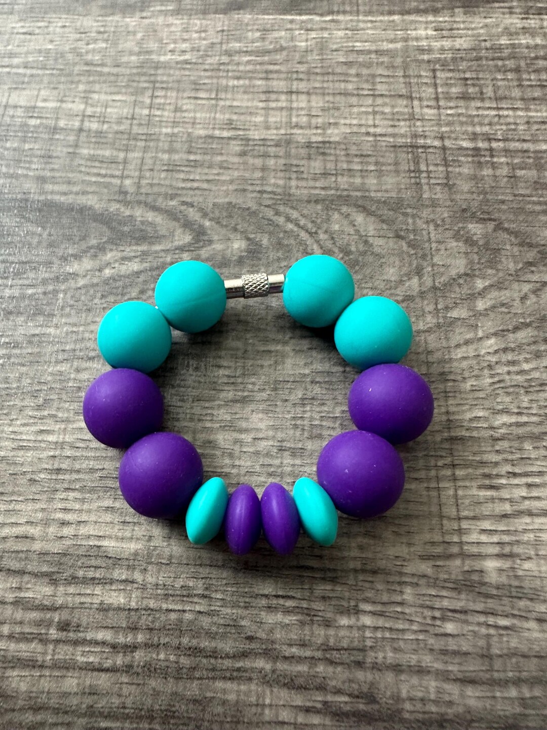 Dark Purple and Turquoise Beaded Silicone Stanley Charm - Etsy