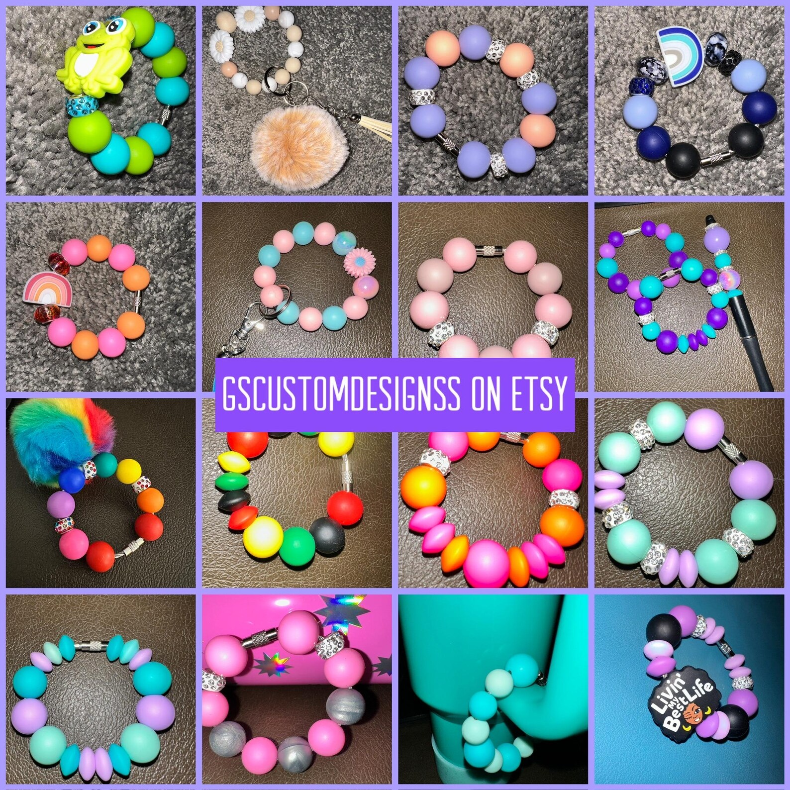 Colorful Pastel Custom Beaded Stanley Charm - Etsy